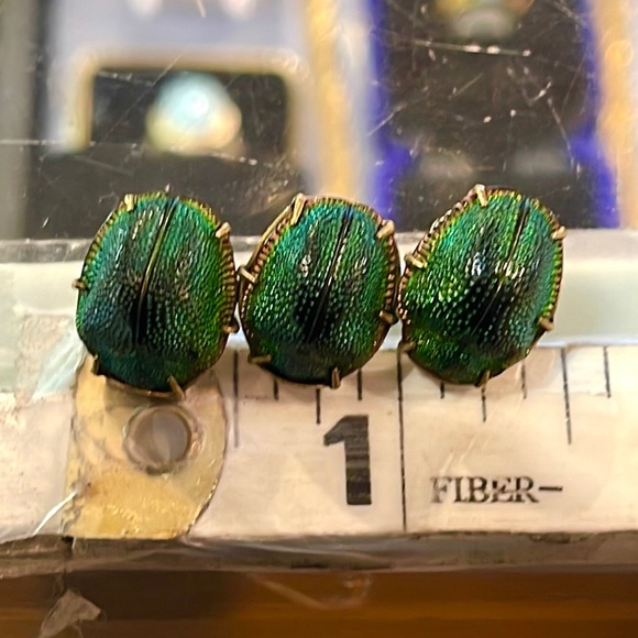 Vintage | Jewelry | Rare Vintage All Natural Scarabs Set In Gold Filled ...